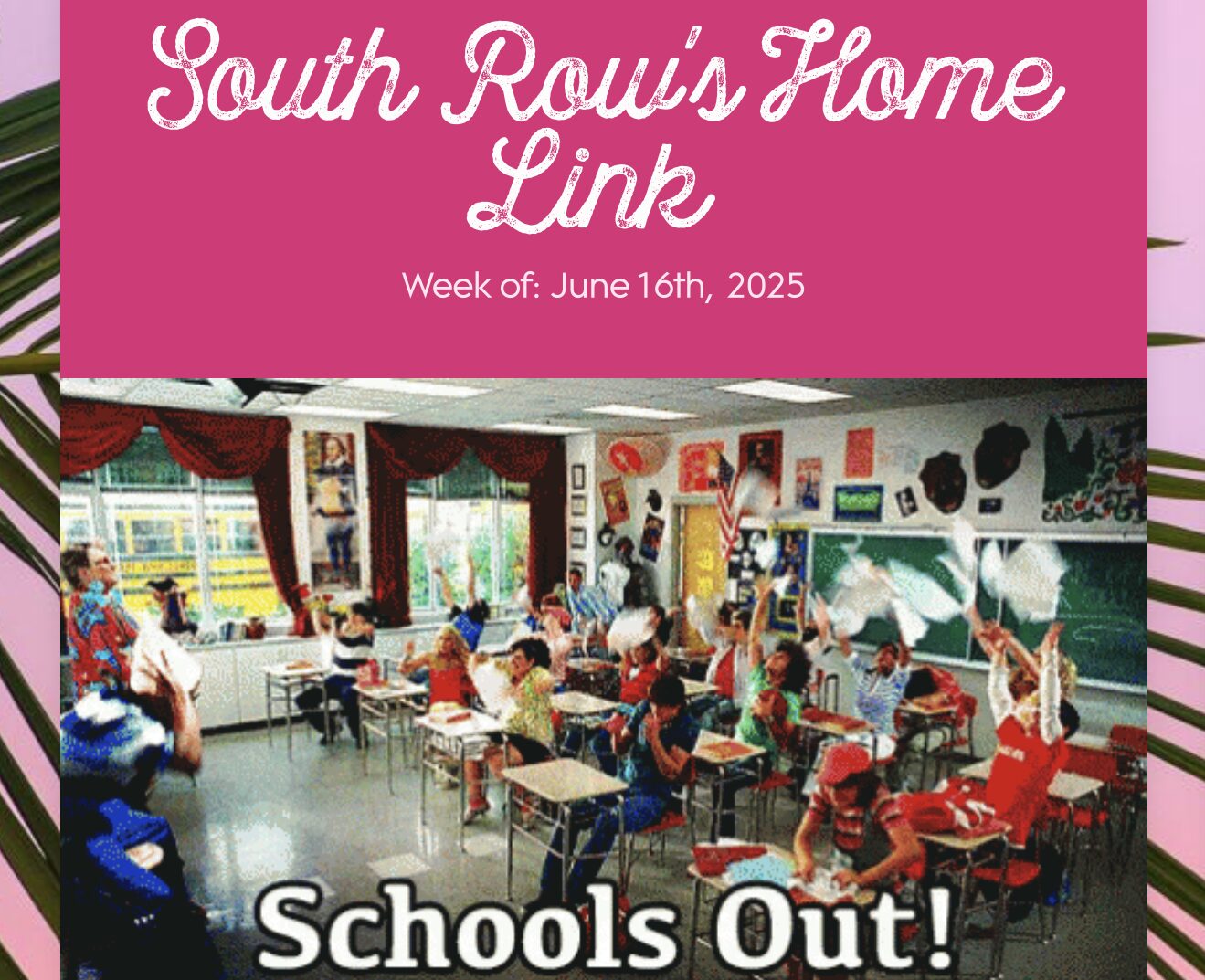 South Row Elementary School Home Link: June 16, 2025 - South Row ...
